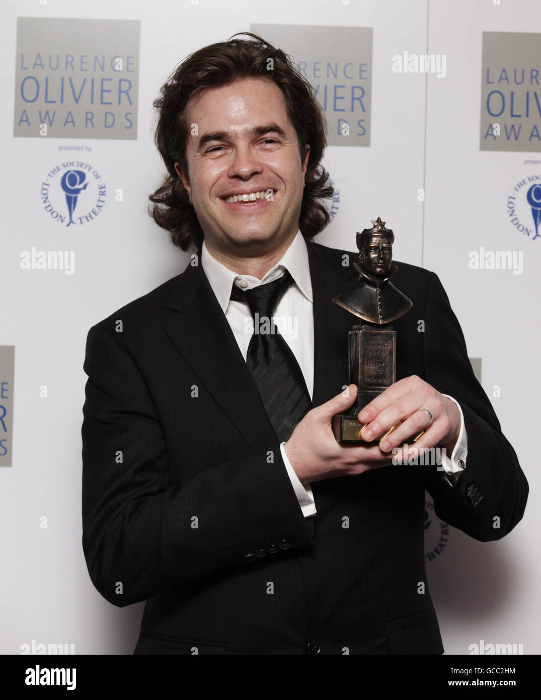 Rupert Goold with his Best Director Award for ENRON, during the ...