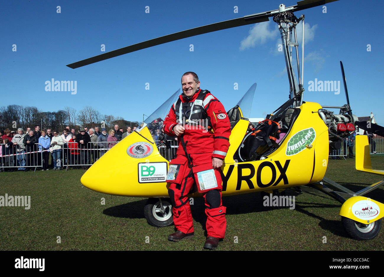Norman Surplus prepares to take off from Larne in Co Antrim, as he ...