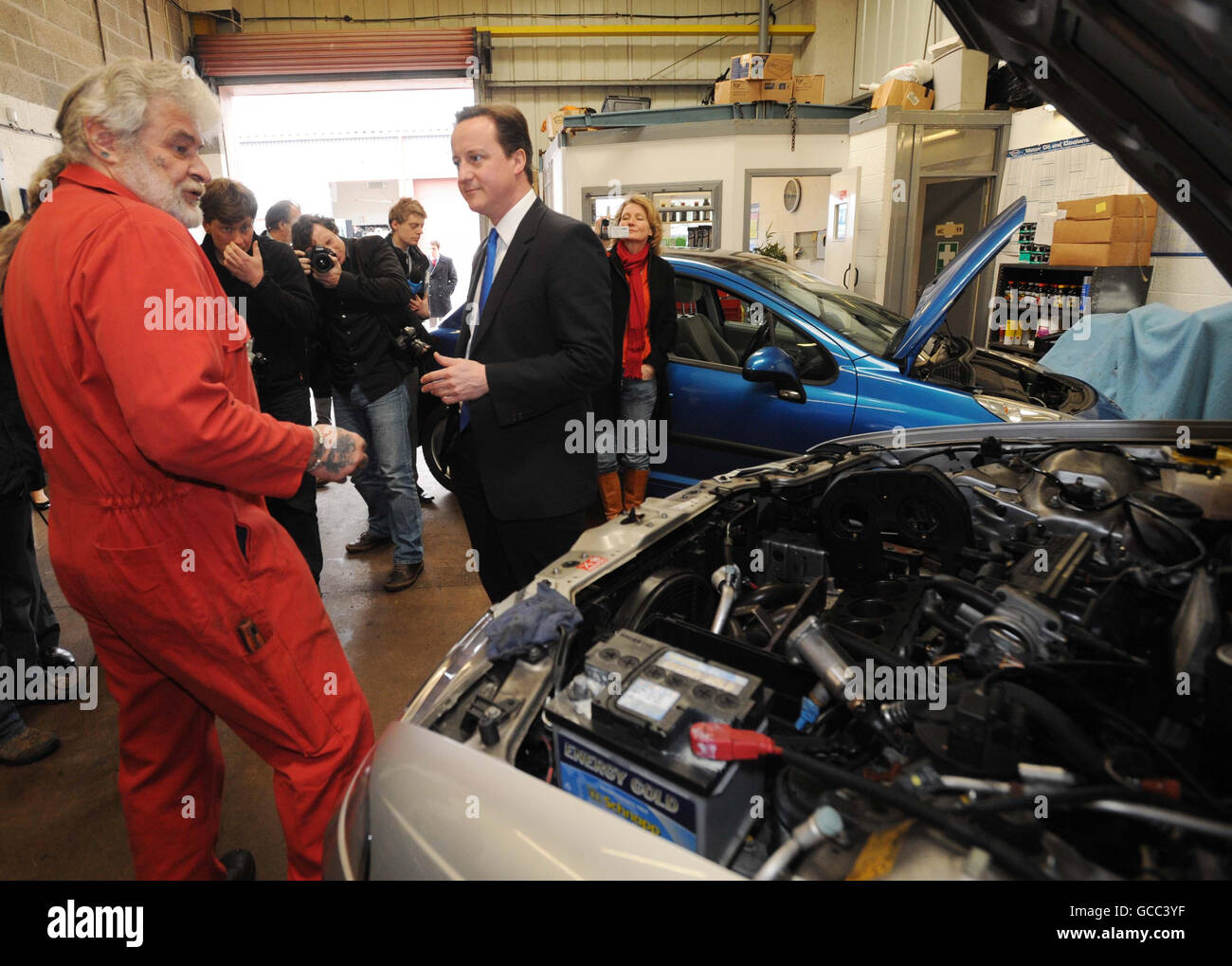 Leader conservative party david cameron visit meca services garages in ...