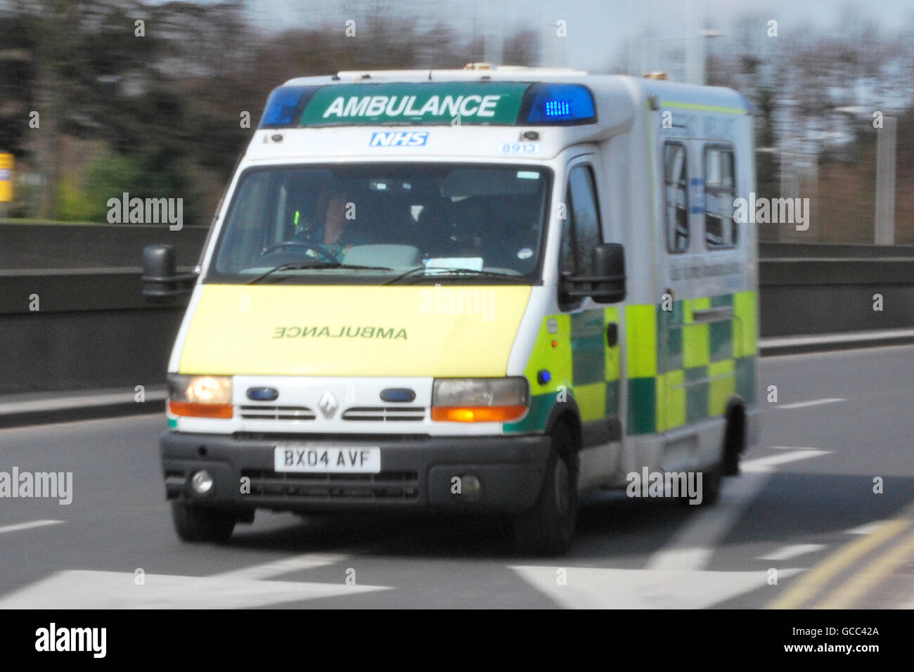 Emergency Services Stock - Ambulance. An ambulance responding to an ...