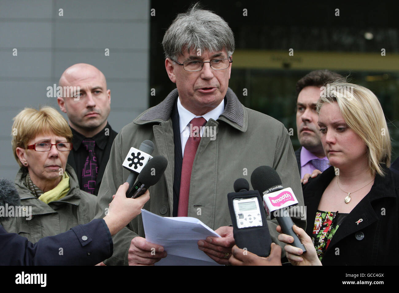 Roy Terry, father of Pc Ian Terry, reads a statement to the media ...