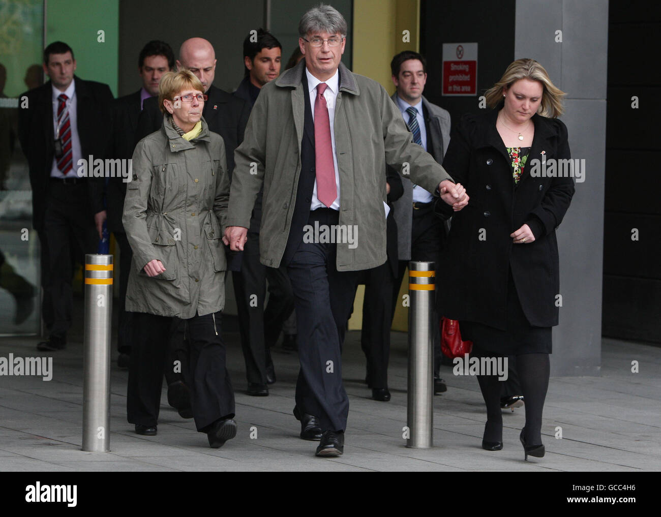 Roy Terry, father of Pc Ian Terry, arrives to read a statement ...