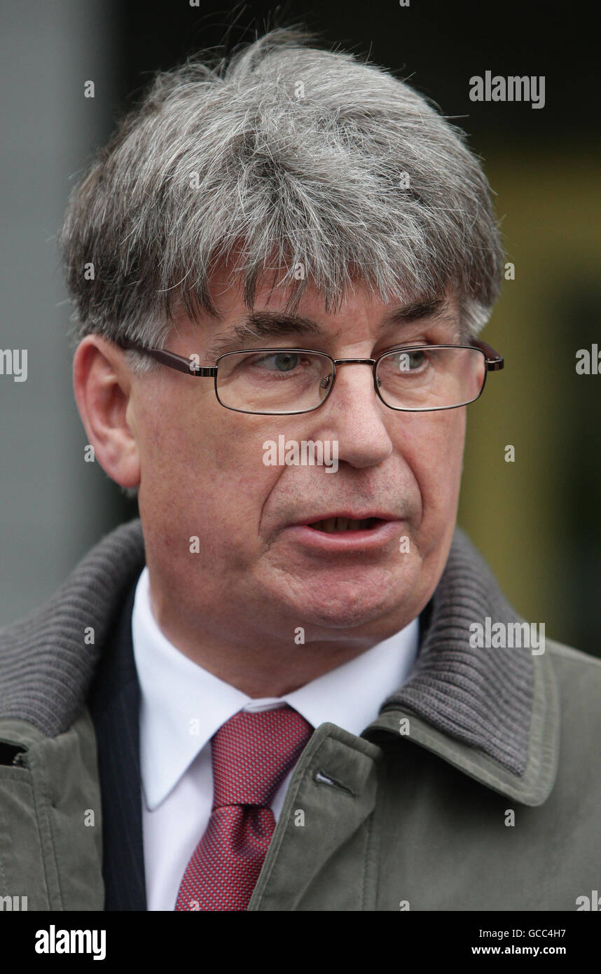 Roy Terry reads a statement to the media outside Manchester Civil ...