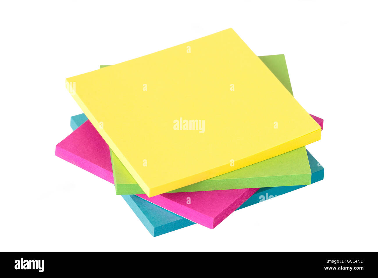 colored notes isolated on white background Stock Photo - Alamy