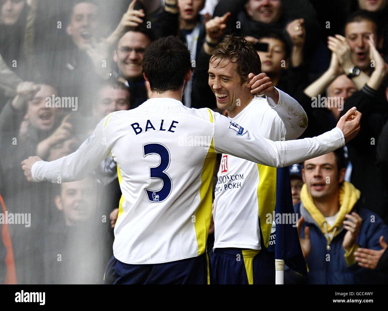 Tottenham Hotspur's Peter Crouch celebrates scoring the opening goal ...