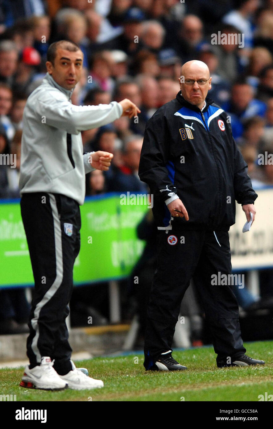 West Bromwich Albion manager Roberto Di Matteo and Reading manager ...