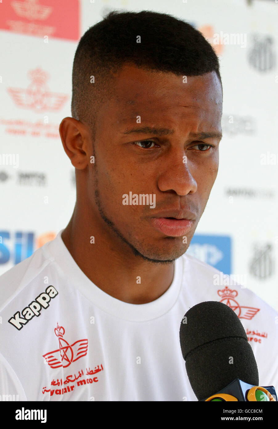 The striker Jonathan Copete at the press conference before the FC ...
