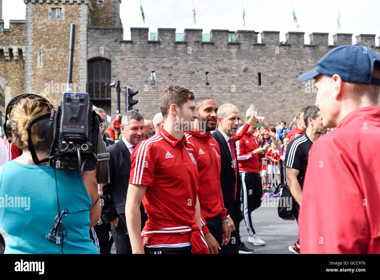Cardiff,UK,08th July 2016.The Wales football team have received a ...