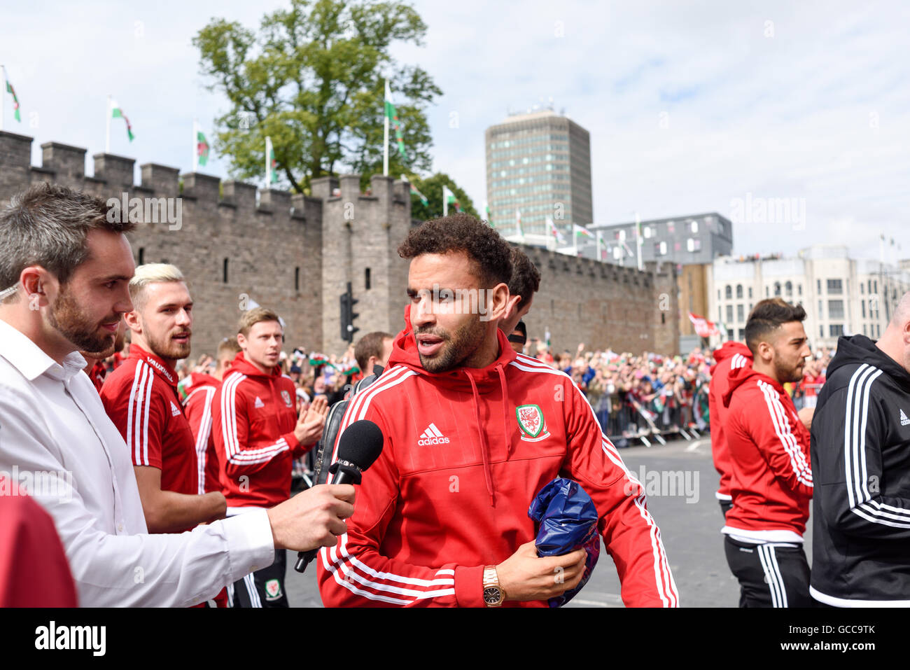 Cardiff,UK,08th July 2016.The Wales football team have received a ...