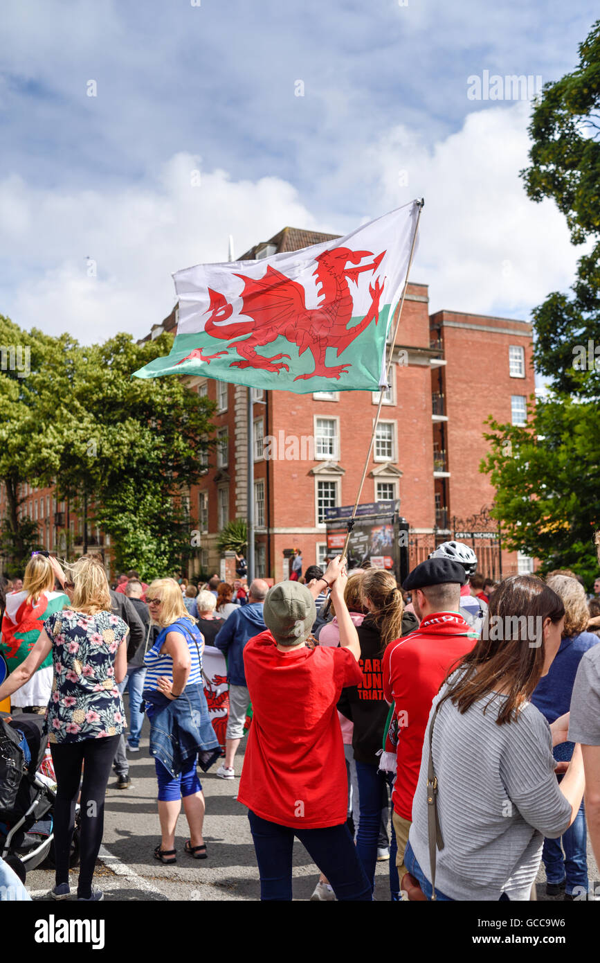 Cardiff,UK,08th July 2016.The Wales football team have received a ...