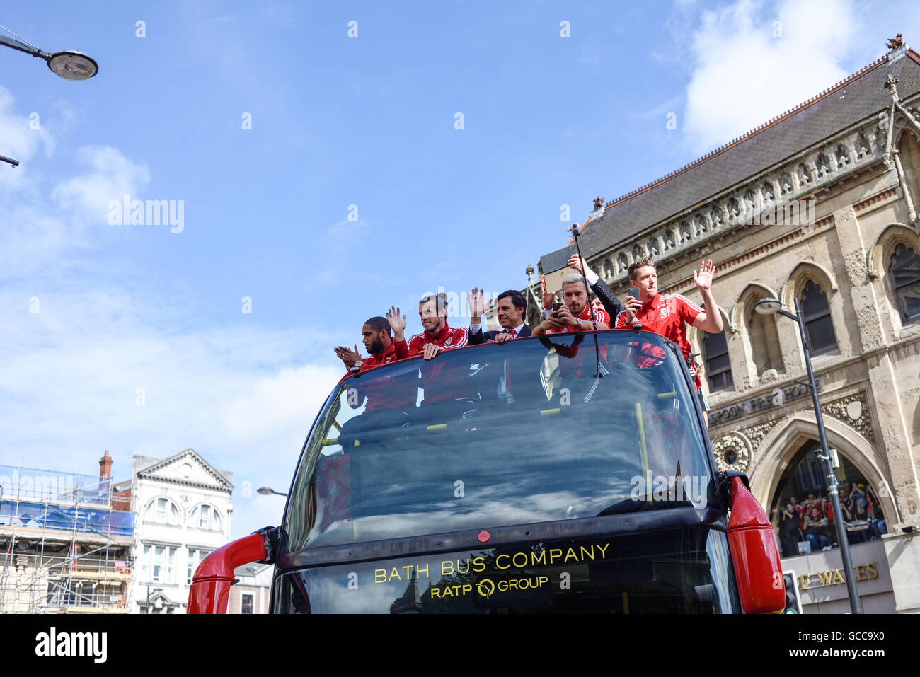 Cardiff,UK,08th July 2016.The Wales football team have received a ...