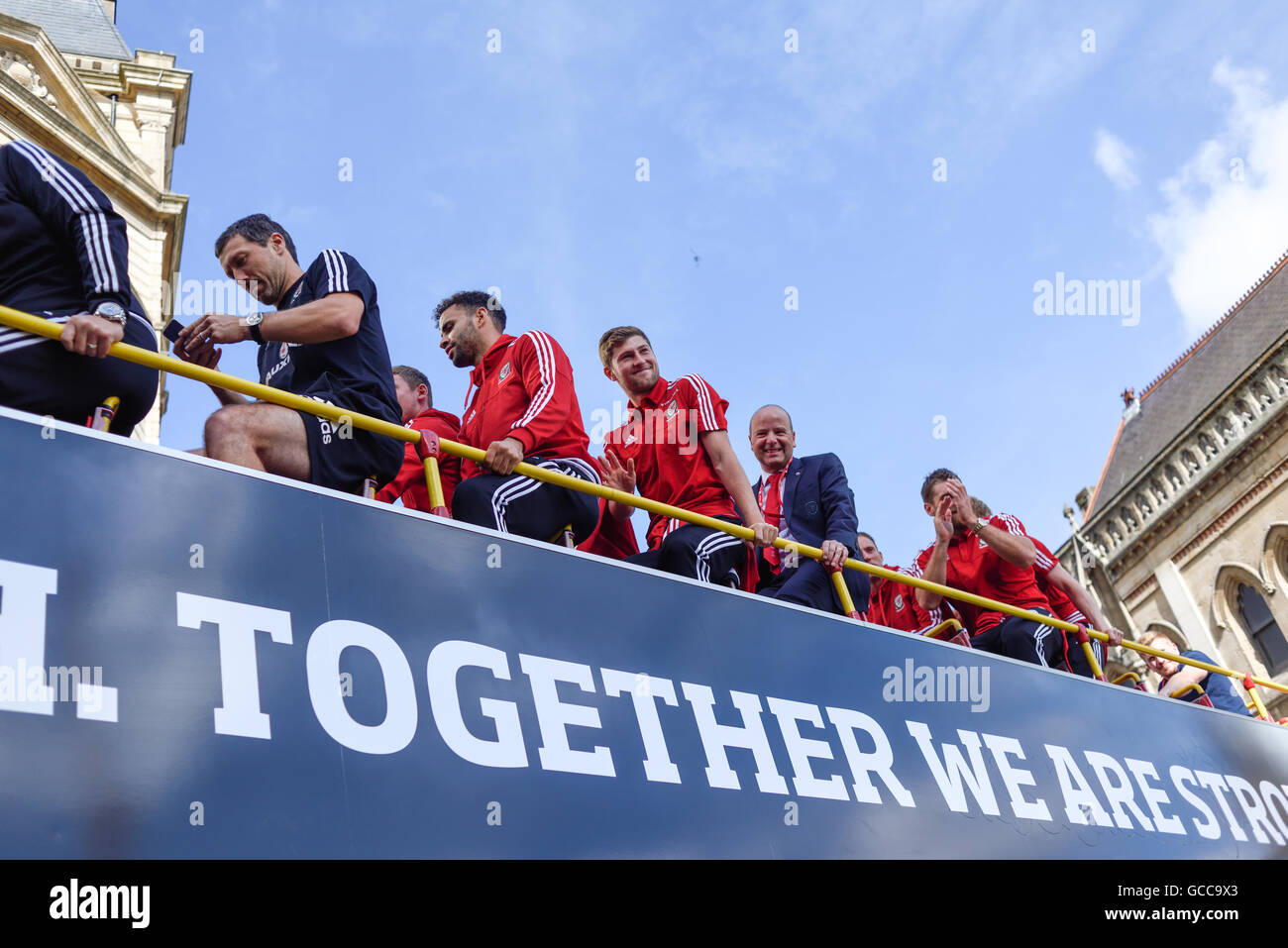 Cardiff,UK,08th July 2016.The Wales football team have received a ...