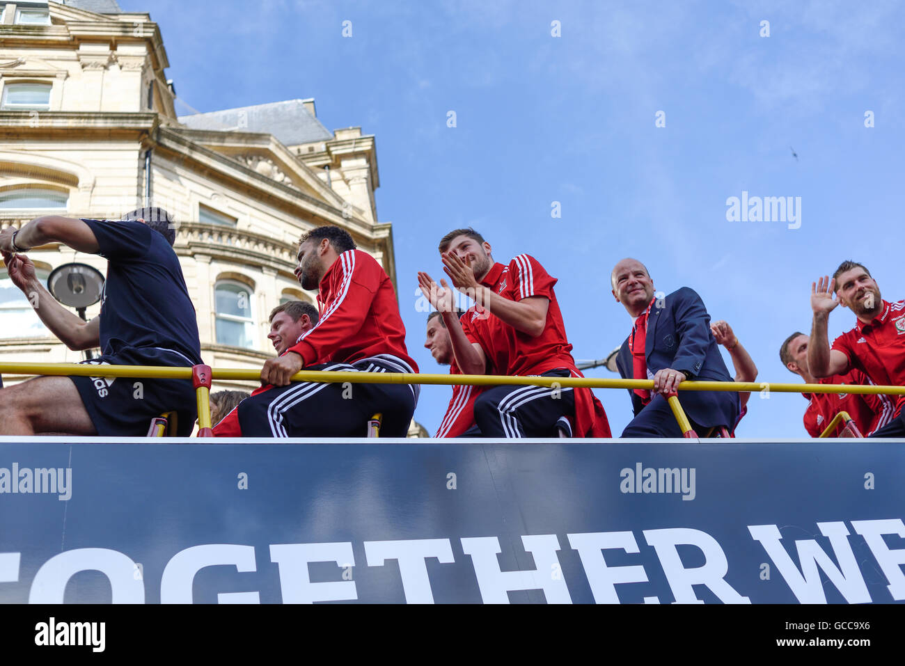 Cardiff,UK,08th July 2016.The Wales football team have received a ...