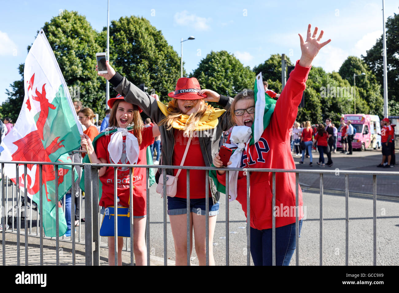 Cardiff,UK,08th July 2016.The Wales football team have received a ...