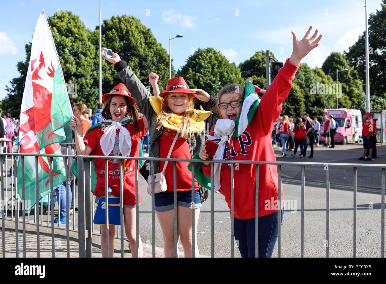 Cardiff,UK,08th July 2016.The Wales football team have received a ...