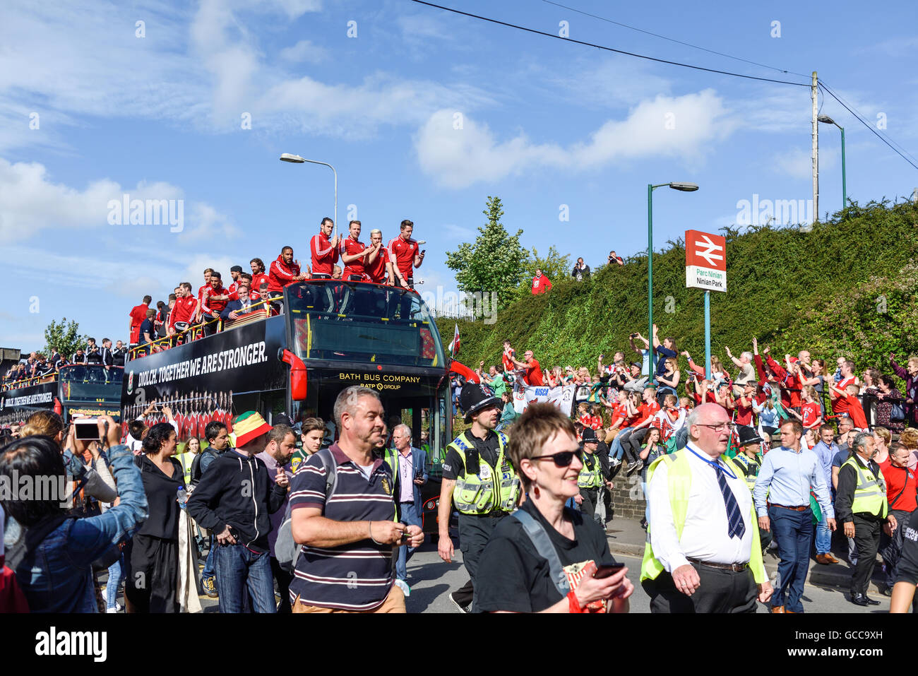 Cardiff,UK,08th July 2016.The Wales football team have received a ...