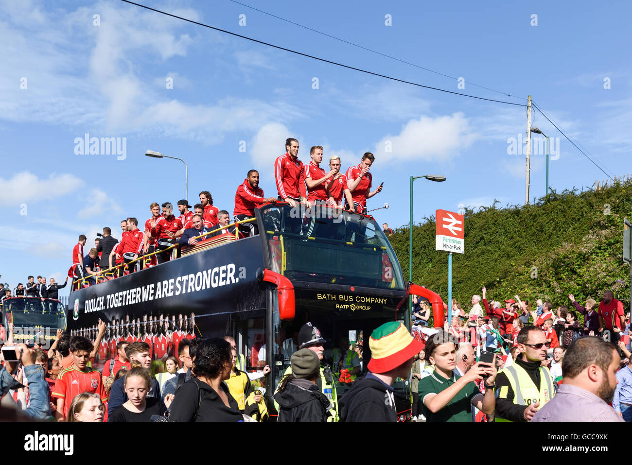 Cardiff,UK,08th July 2016.The Wales football team have received a ...