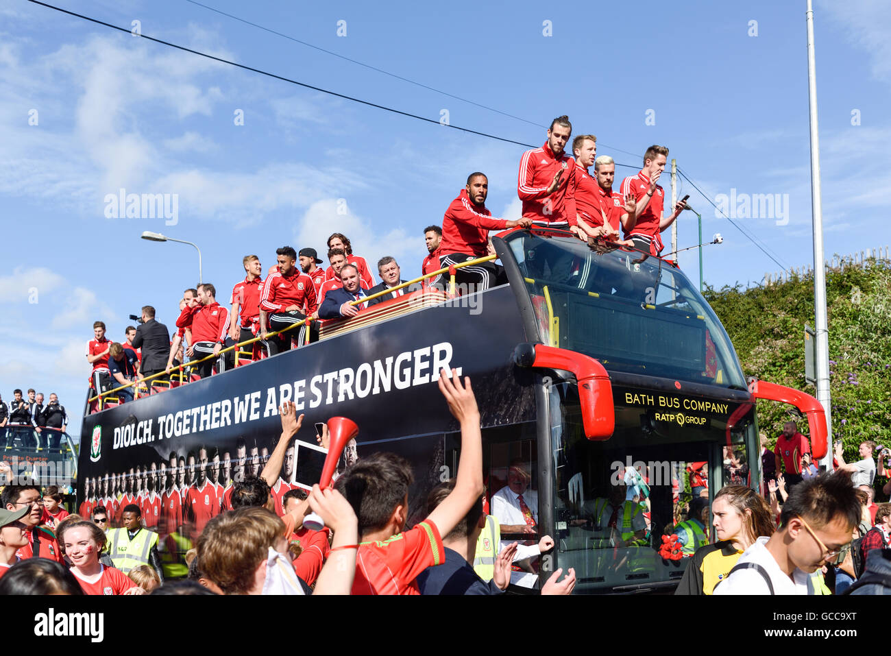 Cardiff,UK,08th July 2016.The Wales football team have received a ...