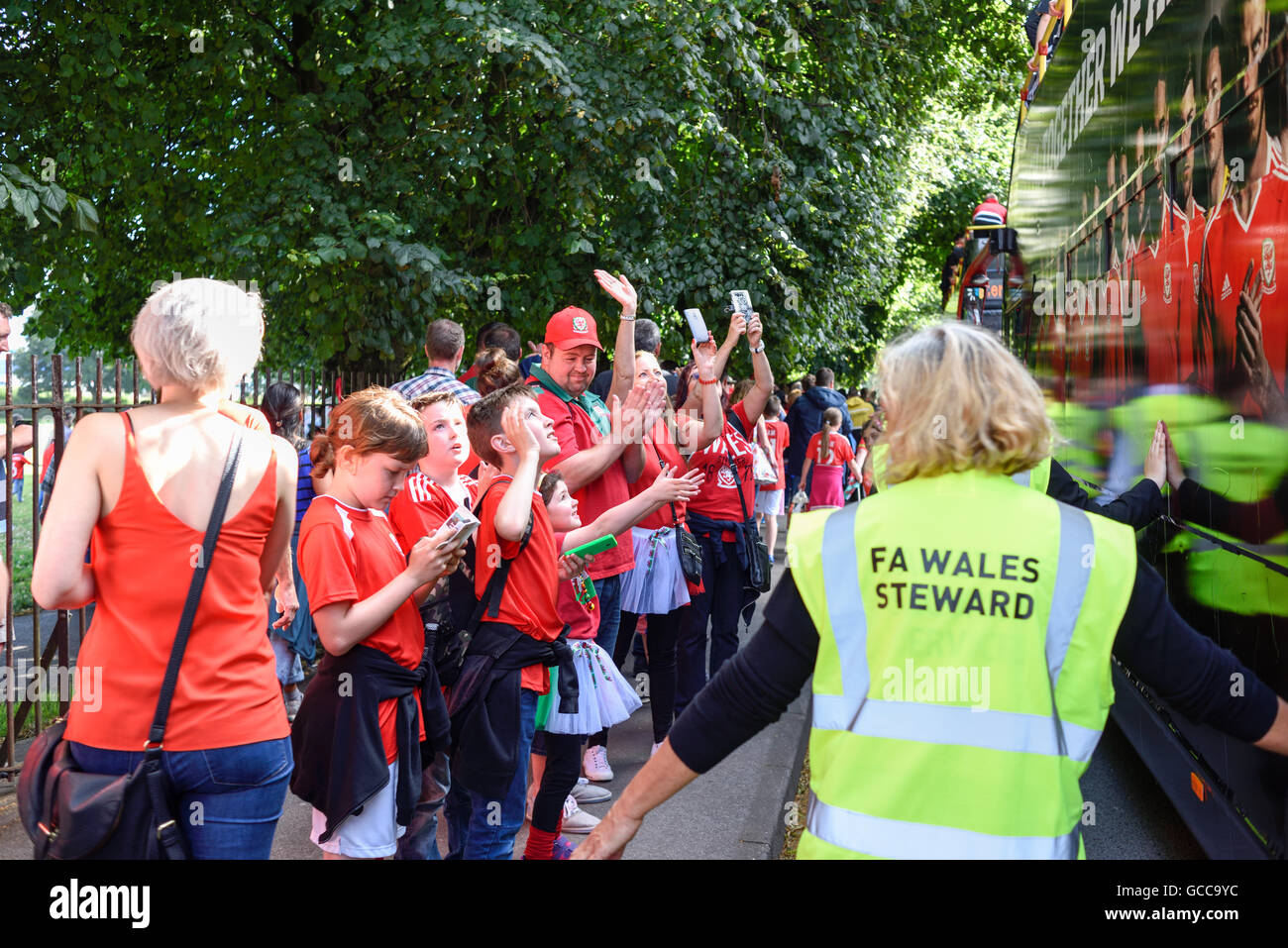 Cardiff,UK,08th July 2016.The Wales football team have received a ...