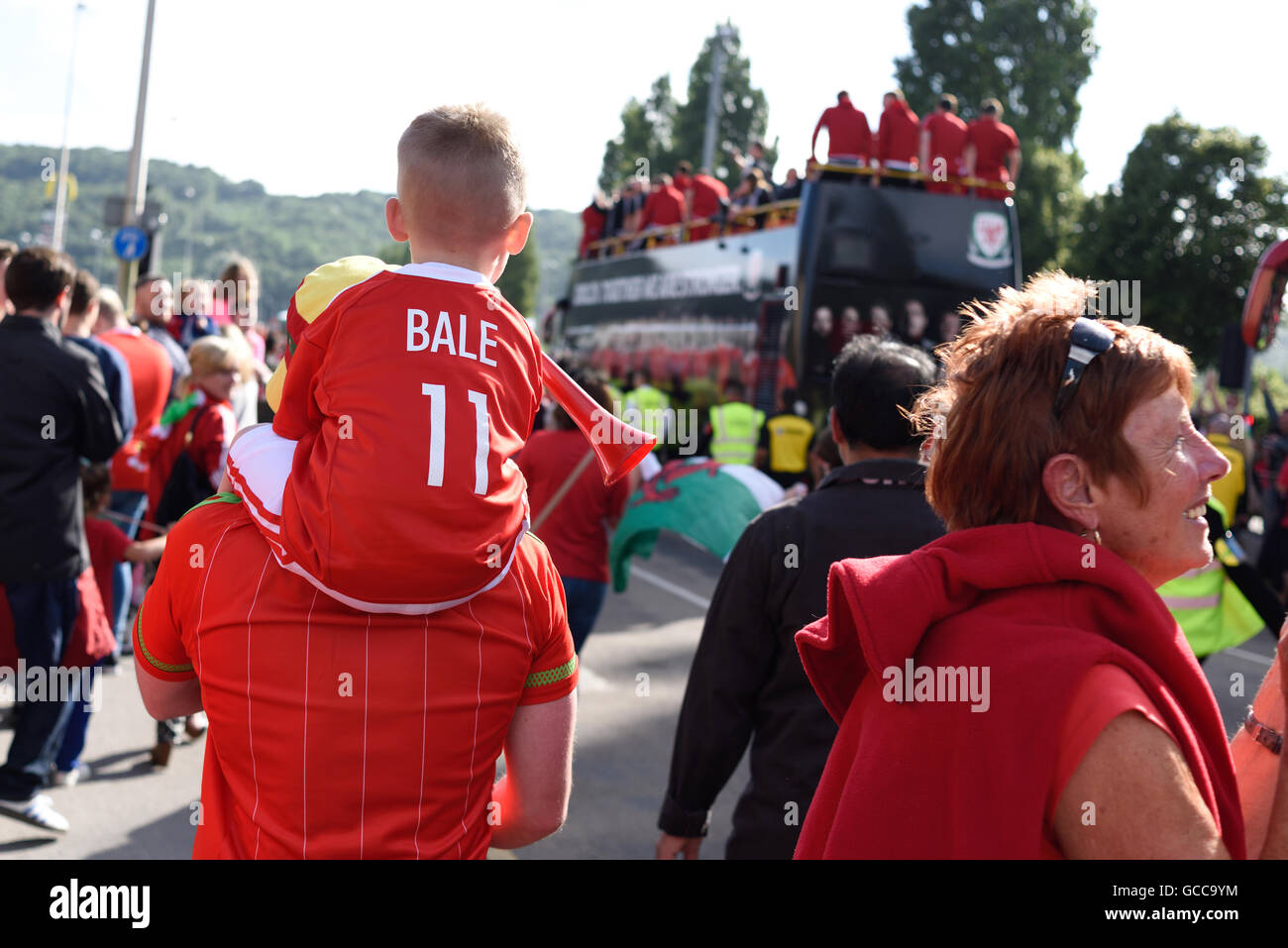 Cardiff,UK,08th July 2016.The Wales football team have received a ...