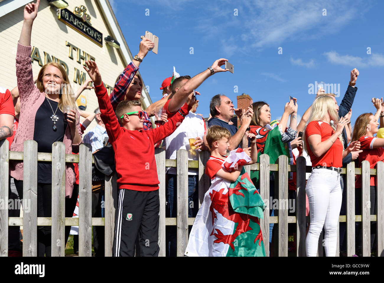 Cardiff,UK,08th July 2016.The Wales football team have received a ...