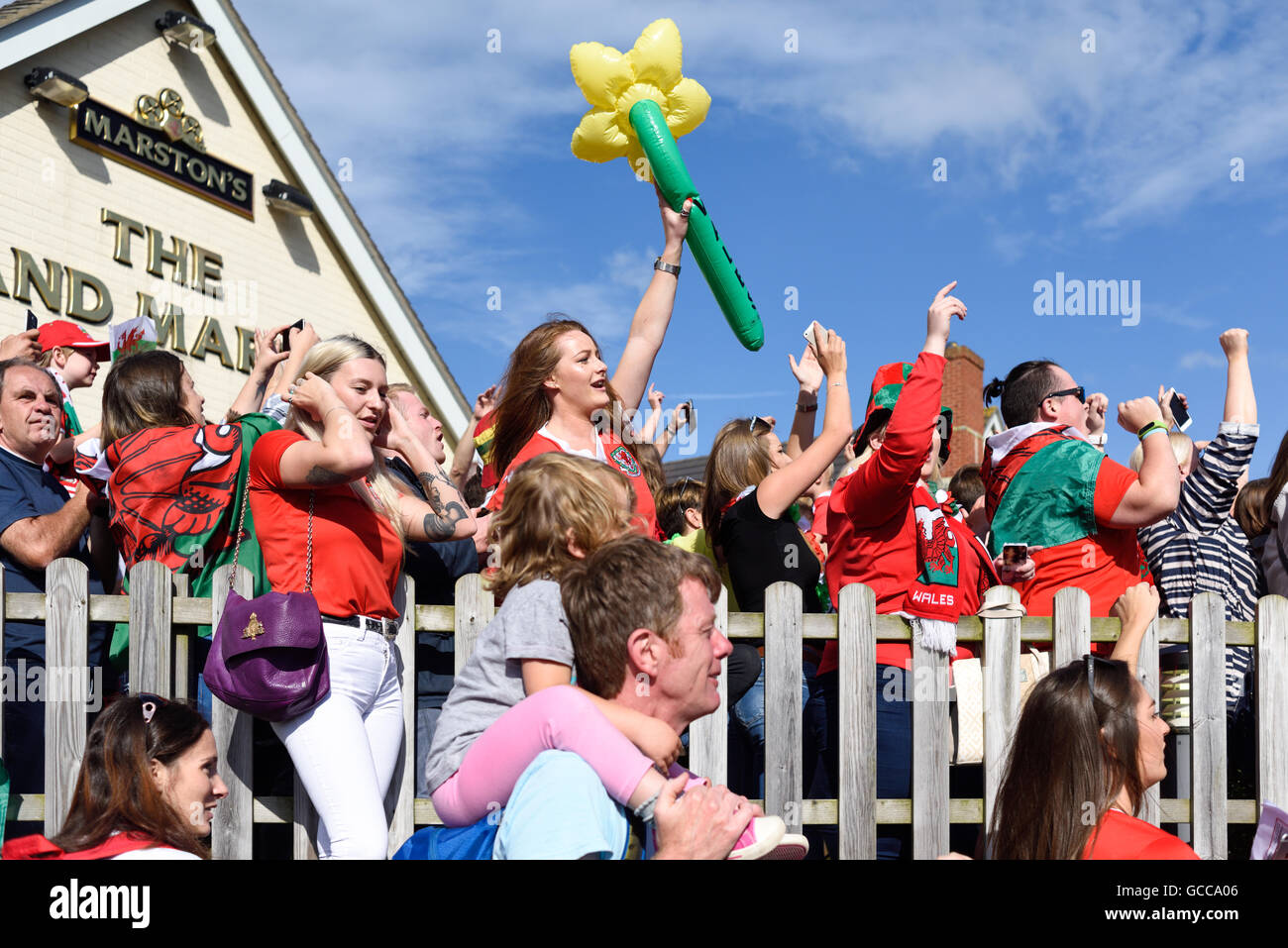 Cardiff,UK,08th July 2016.The Wales football team have received a ...
