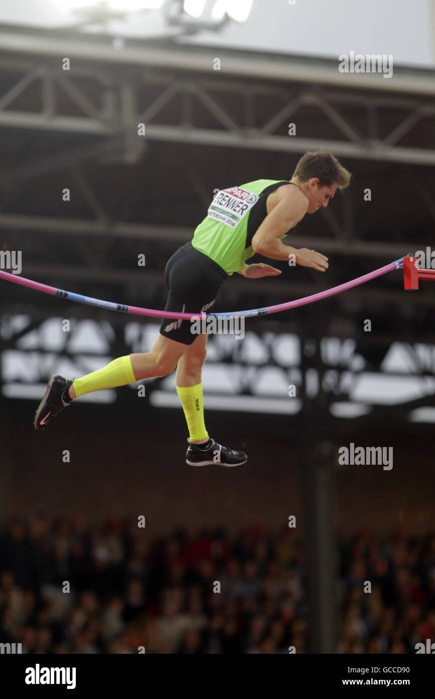 Amsterdam, Holland, July 8, 2016 Robert Renner 3rd of the pole vault of ...
