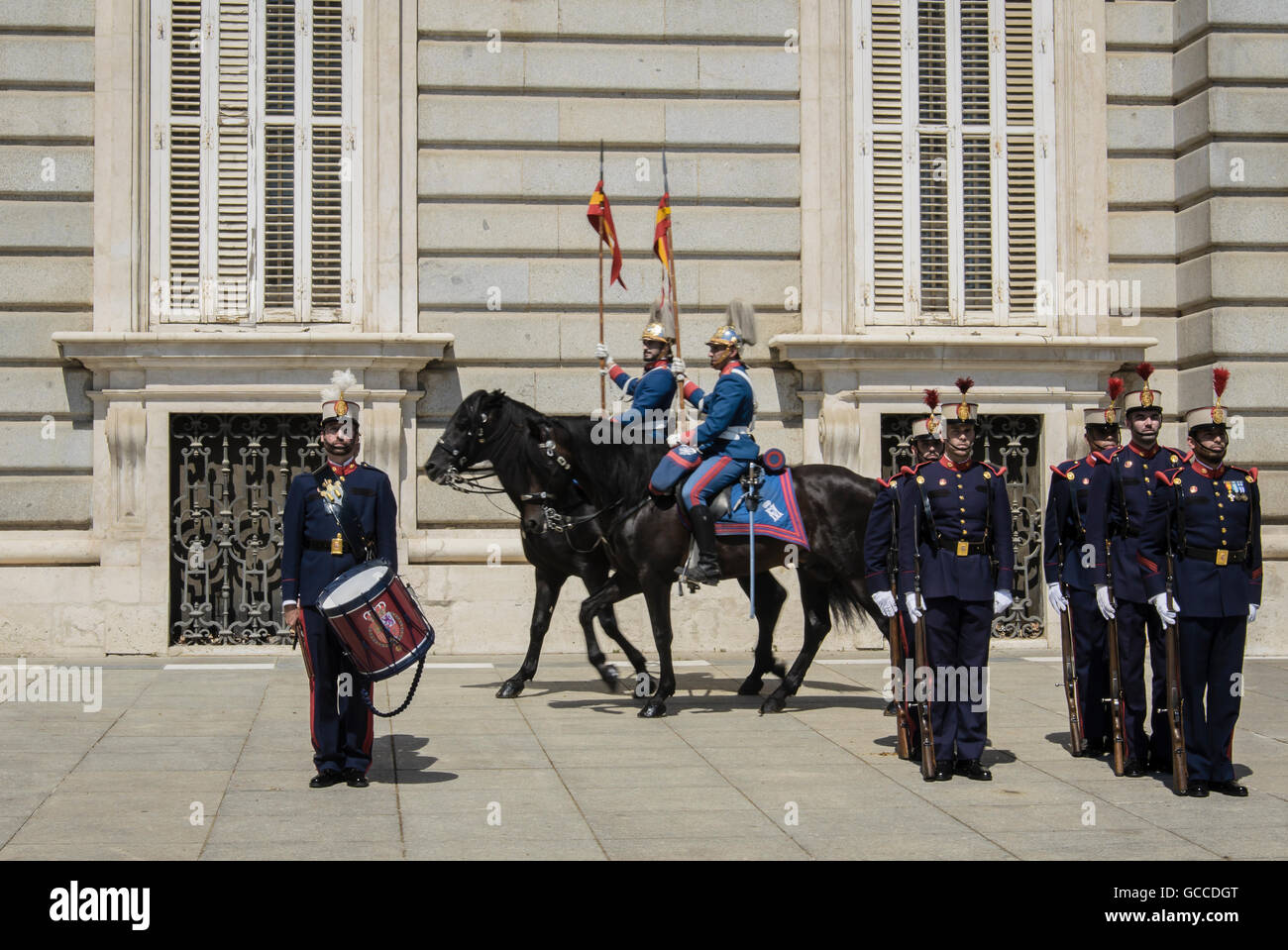 Madrid, Spain, 9 st July 2016. A soldiers view during the Royal Guard ...