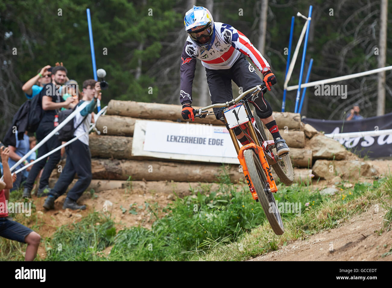 Lenzerheide, Switzerland. 9th July, 2016. Aaron Gwinn from THE YT MOB ...