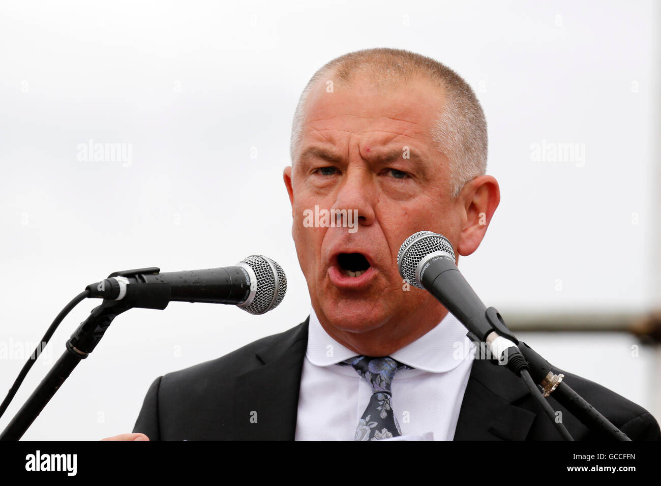 Durham, UK. 9th July, 2016. Tim Roache, of the GMB, speaking at the ...