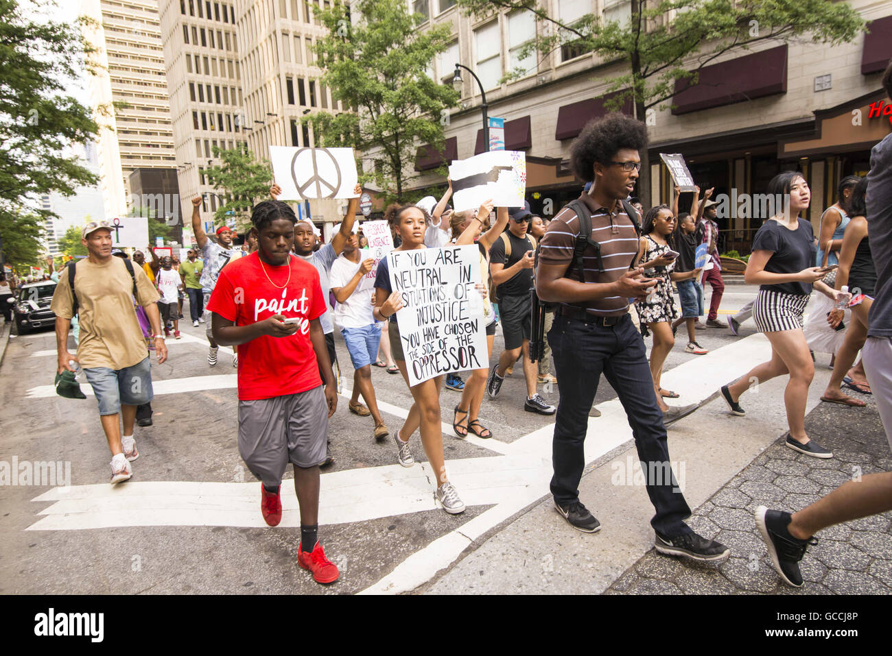 Atlanta, Georgia, USA. 8th July, 2016. Thousands march through the ...