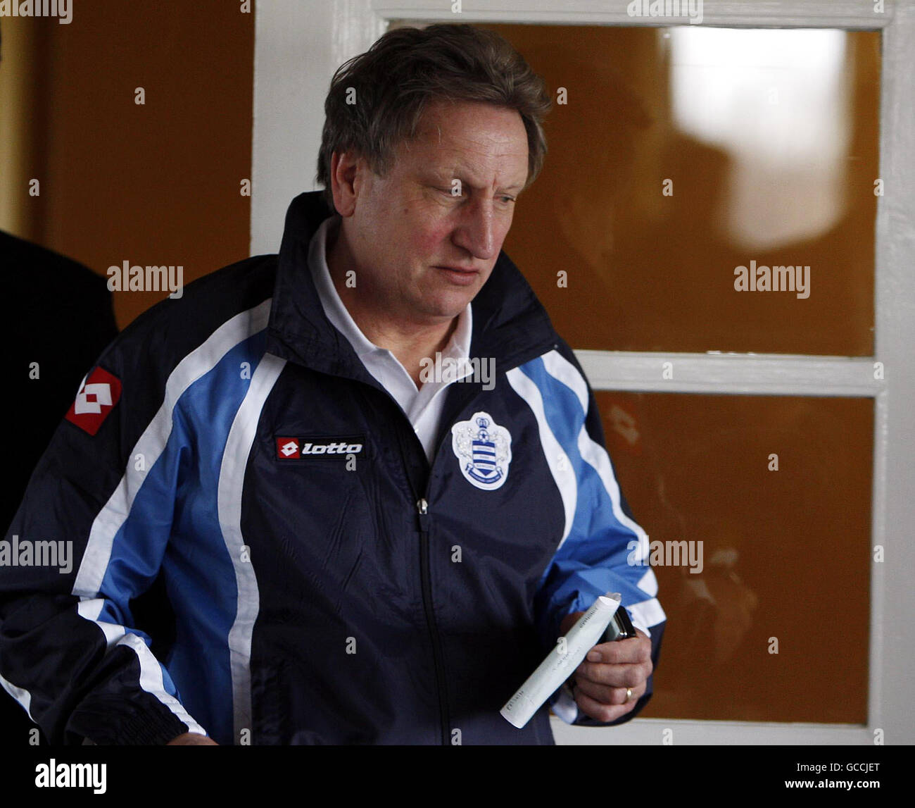 Queens park rangers press conference loftus road hi-res stock ...
