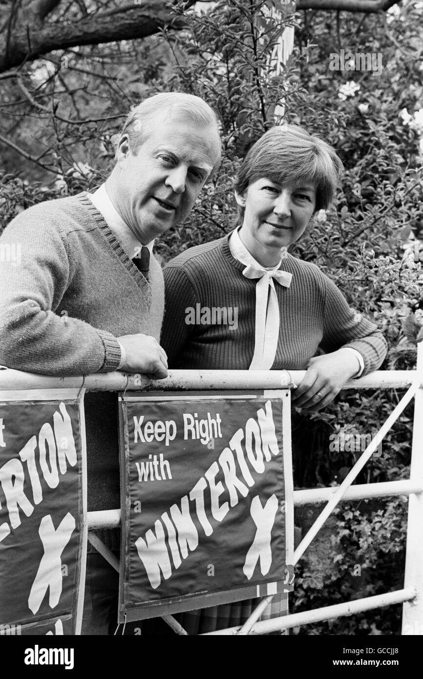 Husband and wife Conservative candidates, Nicholas and Ann Winterton at ...