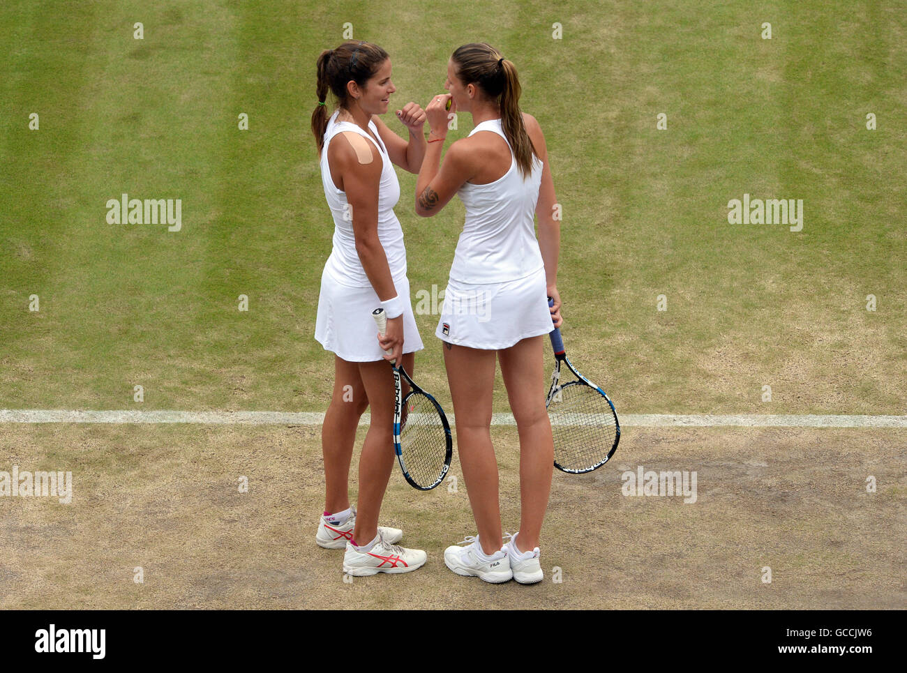Julia Goerges and Karolina Pliskova during the ladies doubles semi ...
