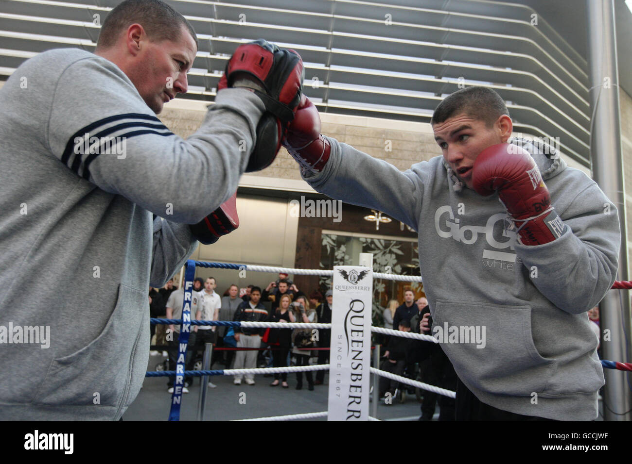 Liverpool boxer Liam Smith during a public workout at the Liverpool One ...