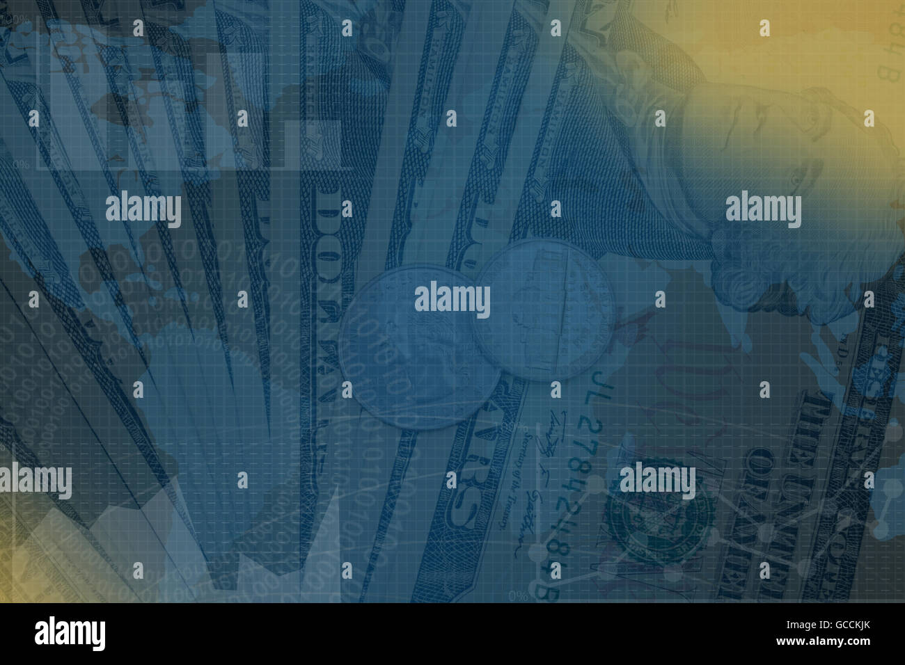 Financial background with currency bills and graph Stock Photo - Alamy