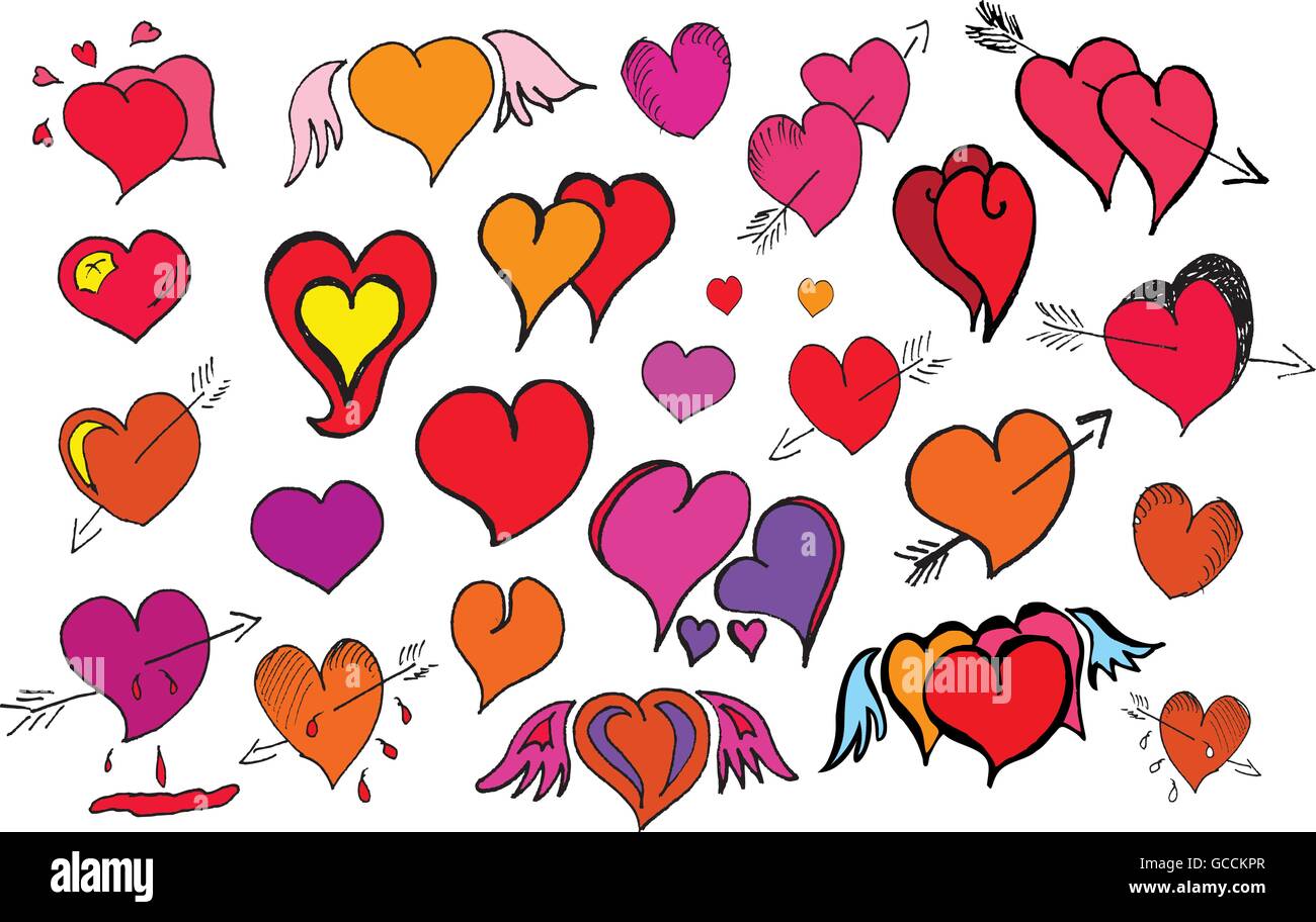Collection of vector hearts for your design. Vector illustration Eps 10 ...