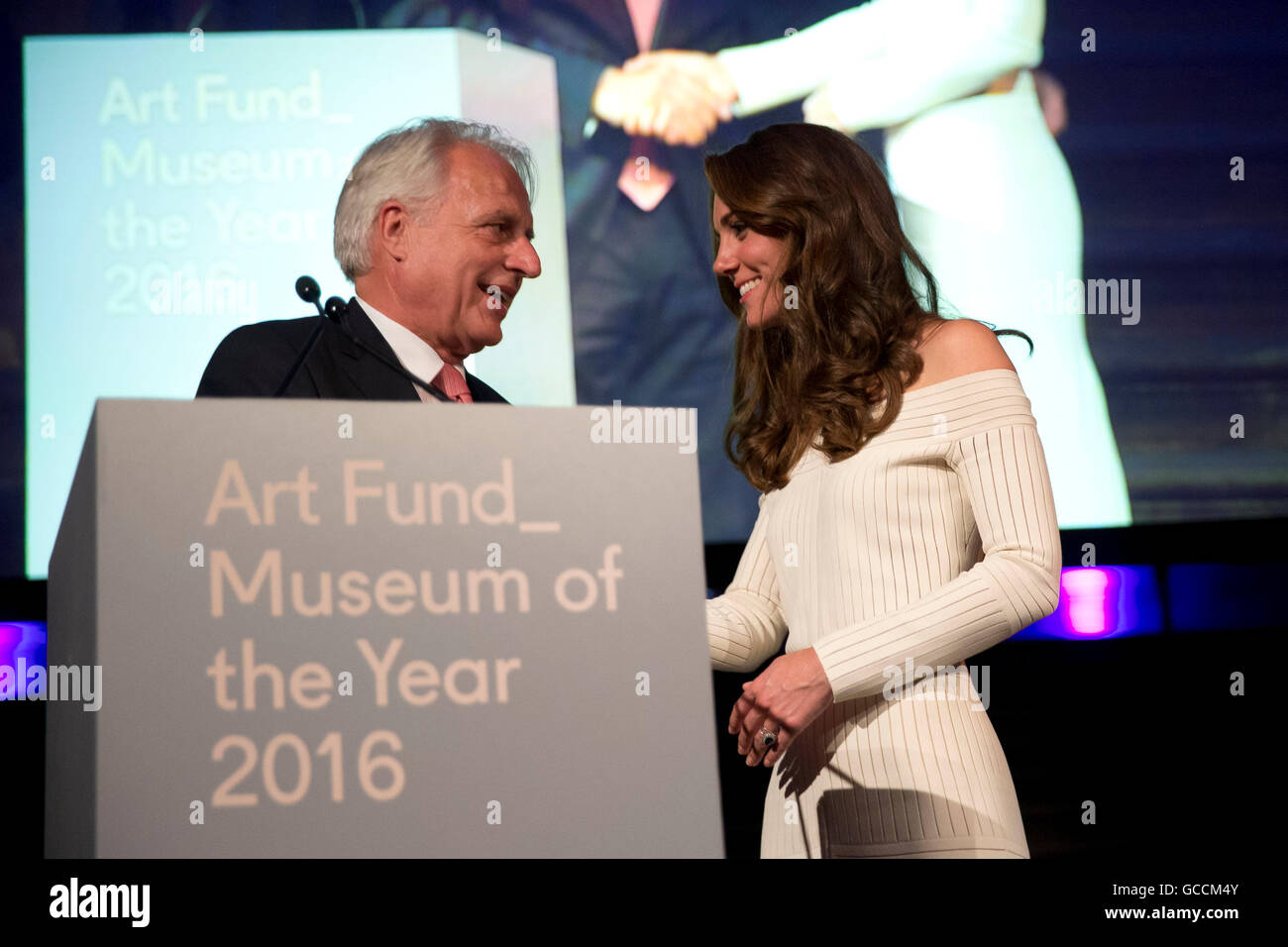 The Duchess of Cambridge congratulates Director of the Victoria and ...