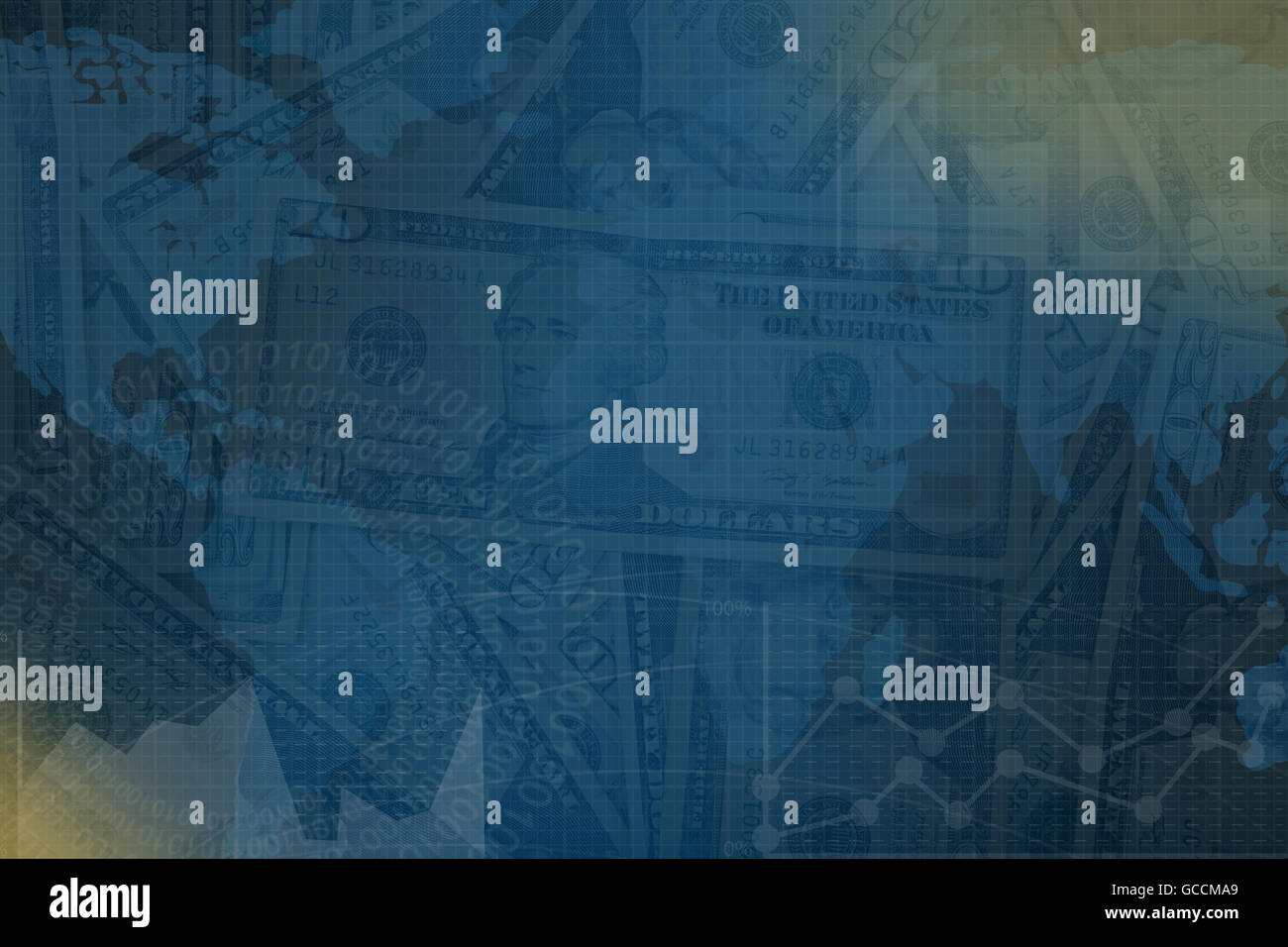 Blue Finance background with dollars and graph Stock Photo - Alamy