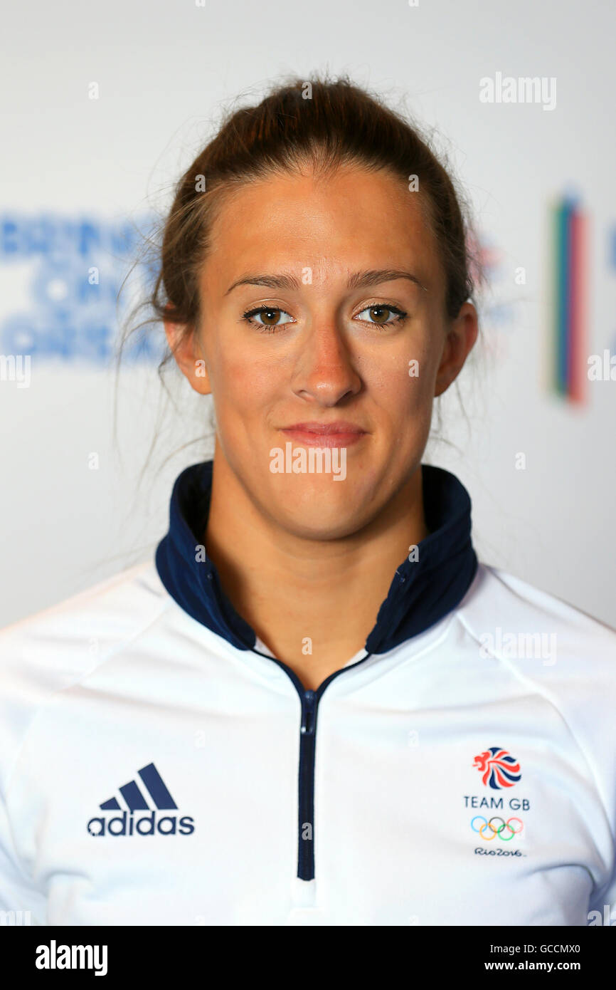 Synchronized swimmer Katie Clark during the kitting out session at the ...