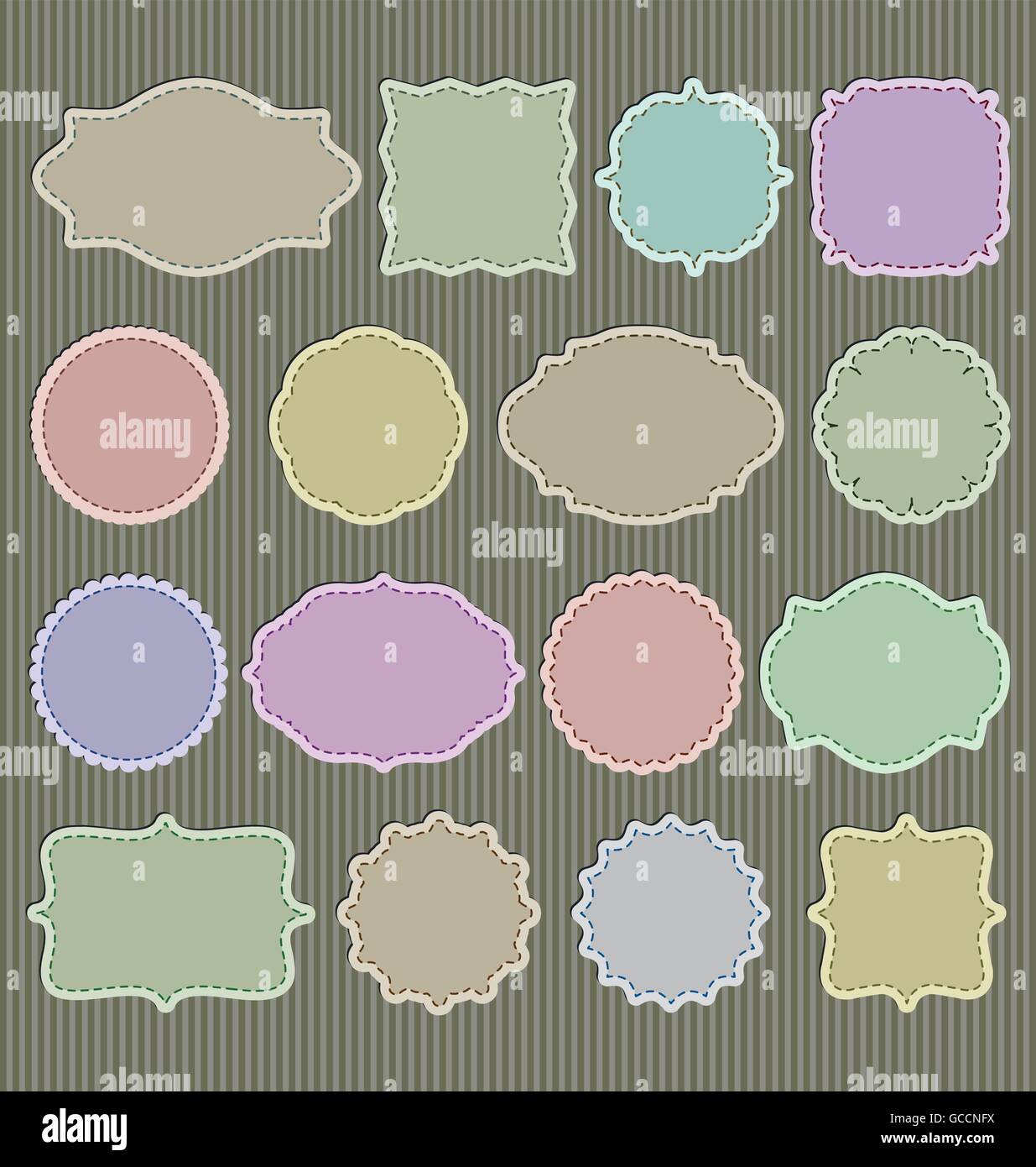 Blank frame and label set. Vector illustration with design elements ...