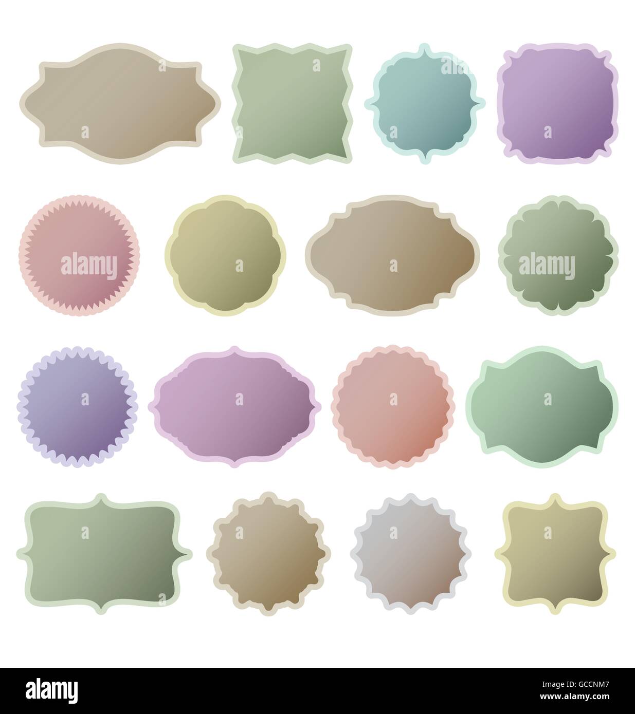 Blank frame and label set. Vector illustration with design elements ...