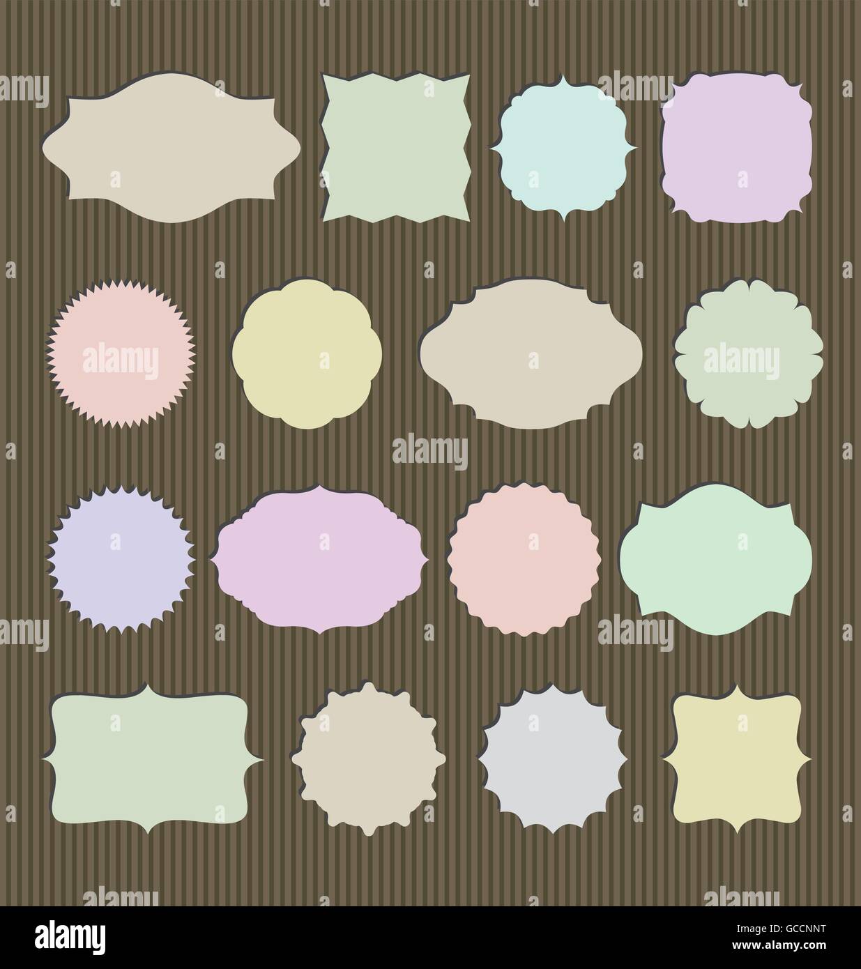 Blank frame and label set. Vector illustration with design elements ...