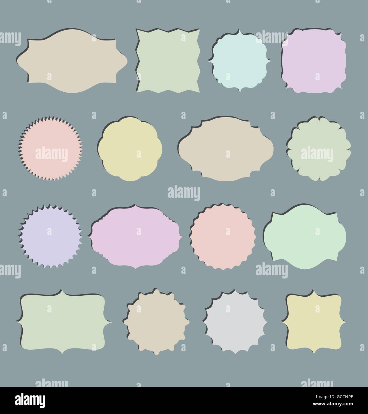 Blank frame and label set. Vector illustration with design elements ...