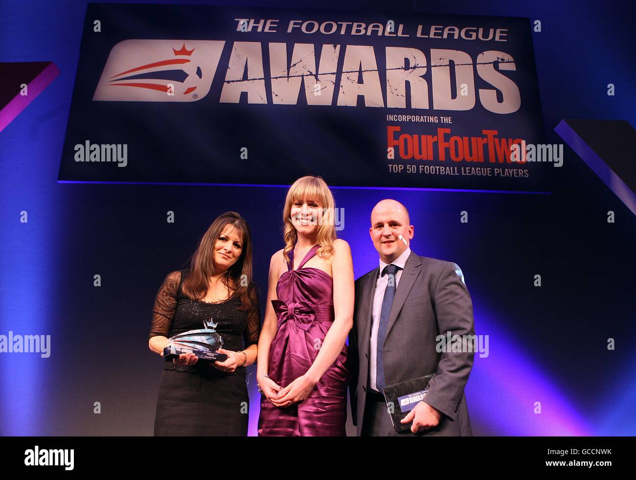 Jackie Evans and Sara Jacob collect the E.ON Family Club of the Year ...