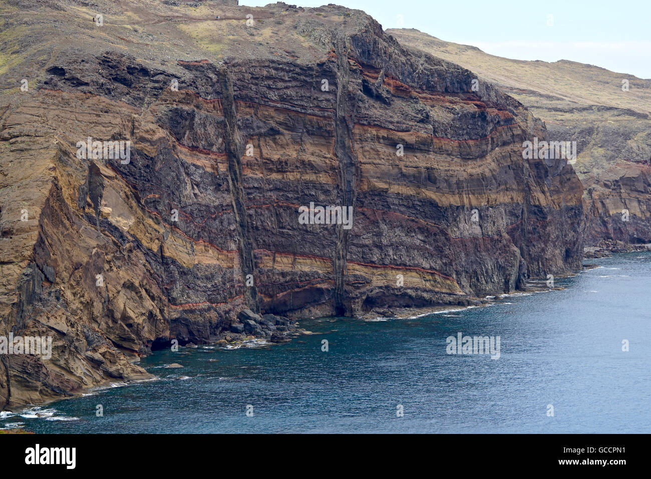 multi-colored volcanic cliff of Madeira Stock Photo - Alamy