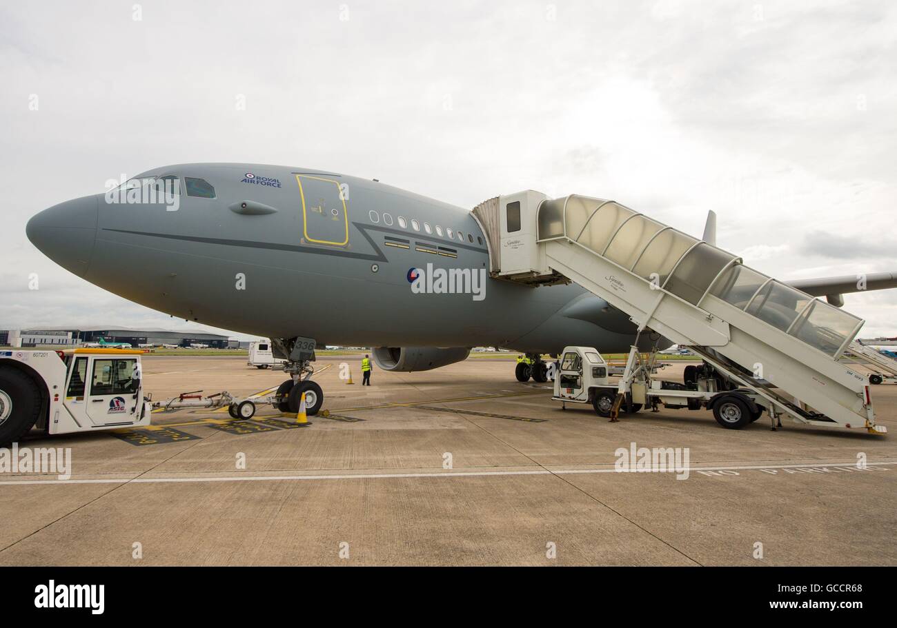 A converted raf voyager plane sits on tarmac heathrow airport hi-res ...