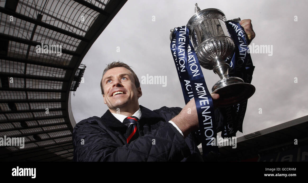 Raith Rovers player Mark Campbell with the Active Nation Scottish Cup ...
