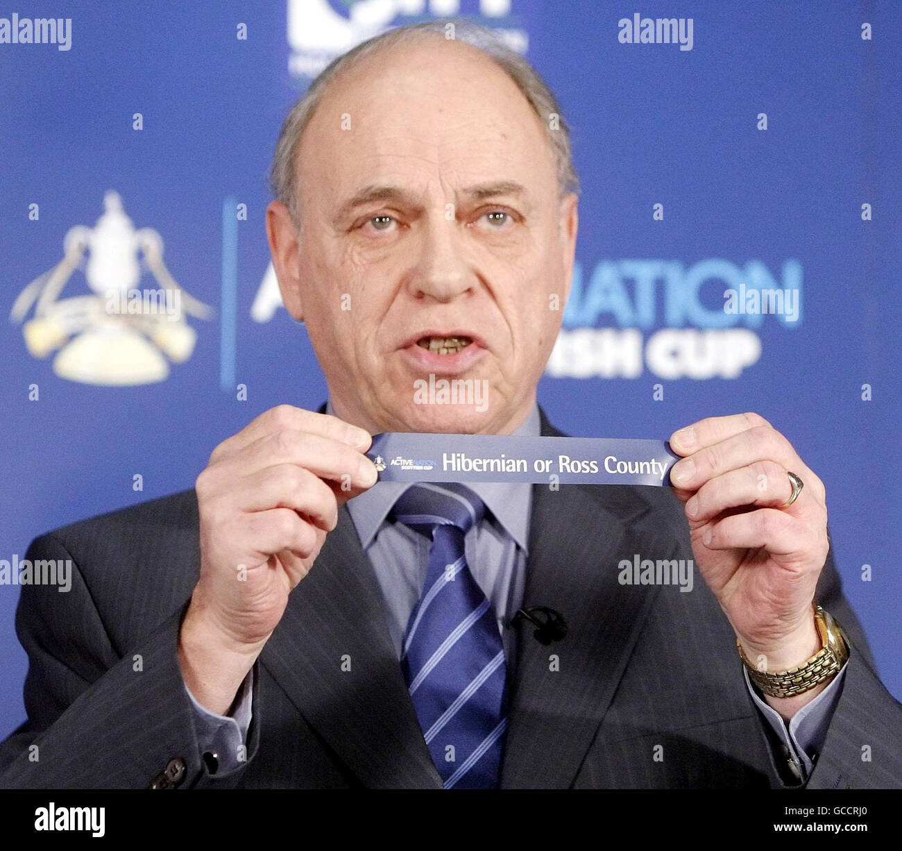 Scottish FA President George Peat during Active Nation Scottish Cup ...