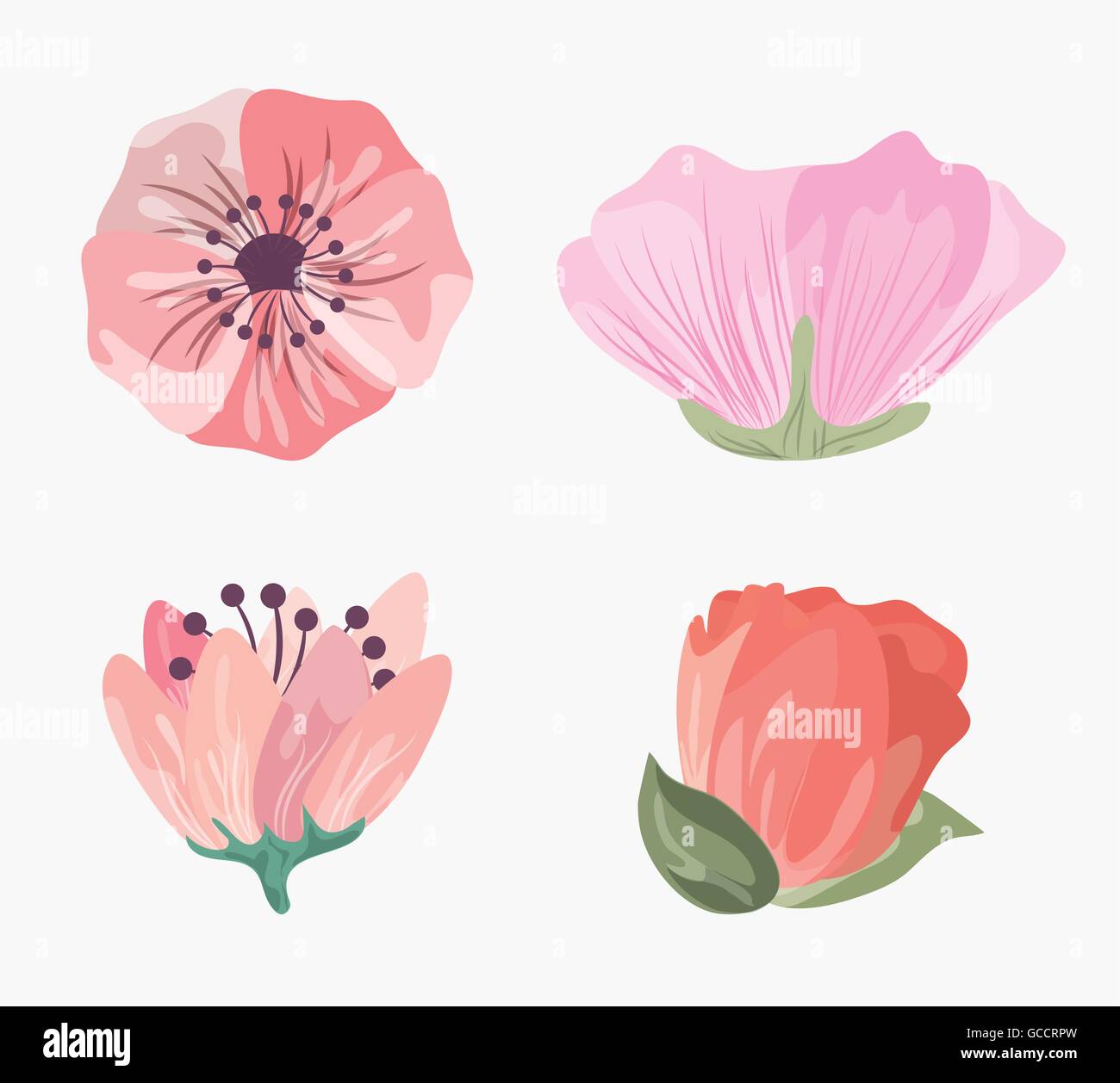 Drawing flower icon. Floral design. Vector graphic Stock Vector Image ...